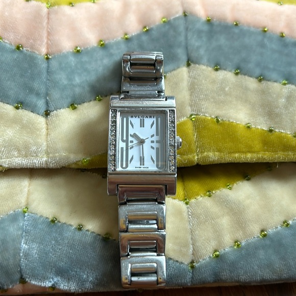 None | Accessories | Bvlgari Rettangolo Looking Steel Watch 7181 Dial ...